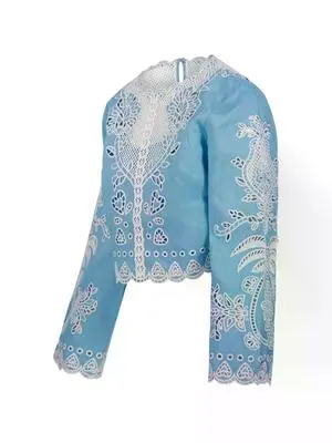 Farm Rio Long-sleeve Cut-out Blouse