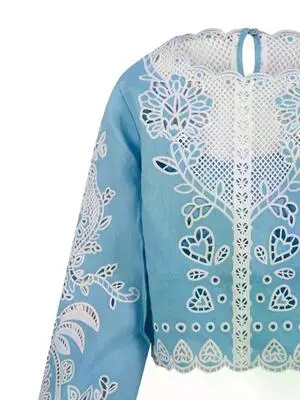 Farm Rio Long-sleeve Cut-out Blouse