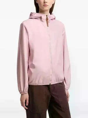 Moncler Hooded Logo-patch Jacket - Pink