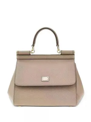 Dolce & Gabbana Small Sicily Grained Leather Tote