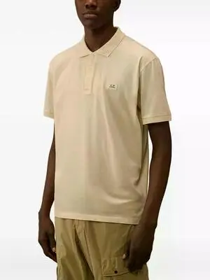 C.P. COMPANY Buttoned Logo-detail Polo Shirt - Yellow