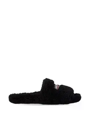 Balenciaga Furry Slides - Black