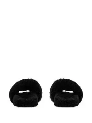 Balenciaga Furry Slides - Black