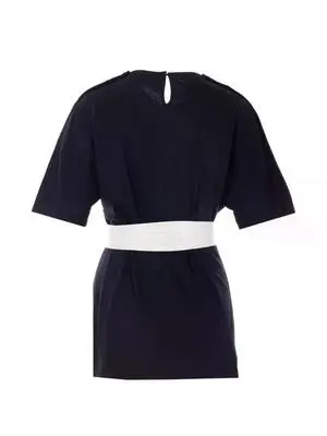 LANVIN Button And Lace Detail T-shirt - Blue