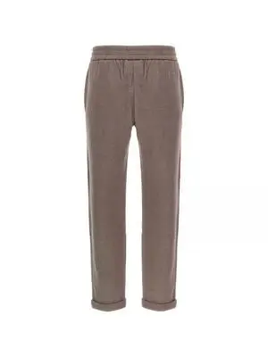 Brunello Cucinelli Elasticated Trousers With Monile Detailing - Brown
