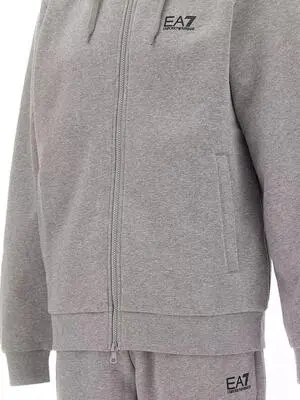 EA7 Hooded Logo Cotton Tracksuit - Grey