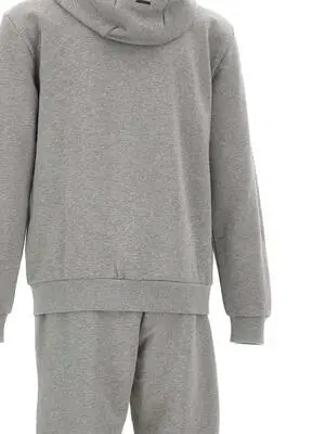 EA7 Hooded Logo Cotton Tracksuit - Grey