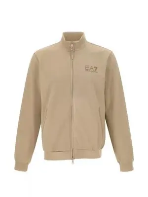 EA7 Zipped Logo-detail Sweatshirt - Neutrals