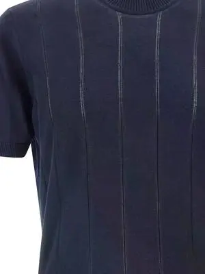 KANGRA Ribbed Short-sleeve Sweater - Blue