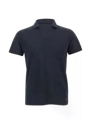 Peuterey V-neck Logo Polo Shirt - Blue