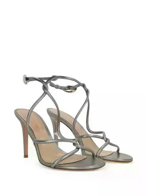 GIANVITO ROSSI Knotted-buckle Heeled Sandals - Silver