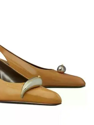 Tory Burch Pierced Slingback Pumps - Neutrals