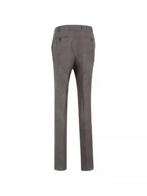 Canali Checked Button Suit - Brown