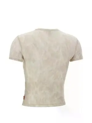 DIESEL® Faux-fur Effect Cropped T-shirt - Neutrals