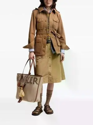 Moncler Belted Hooded Jacket - Brown