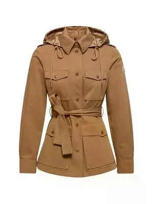 Moncler Belted Hooded Jacket - Brown