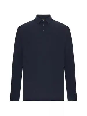 ZANONE Long-sleeved Polo Shirt - Blue
