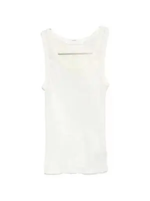 MOTHER The Variegated Rib Tank Top - White