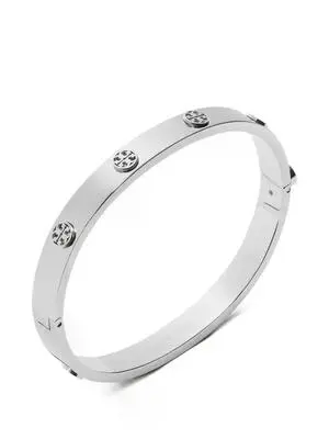 Tory Burch Icon Hinge Stud Bangle - Silver