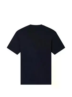 Emporio Armani Slim-fit T-shirt In Heavy Jersey With Domed Eagle - Blue