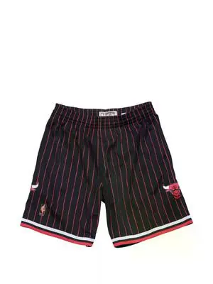 Mitchell & Ness Striped Logo Shorts - Black