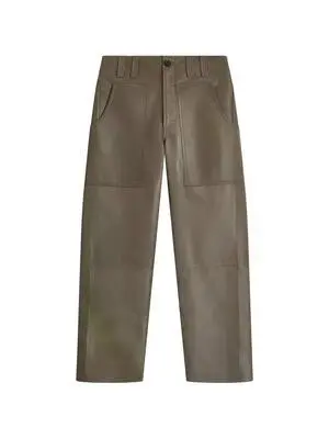 Belstaff Logo-patch Leather Trousers - Brown