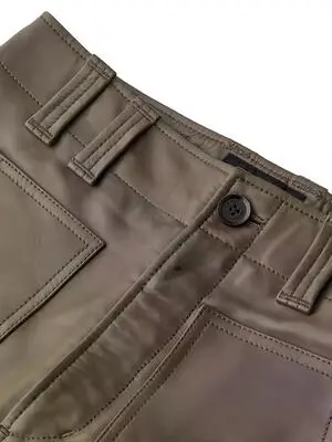 Belstaff Logo-patch Leather Trousers - Brown