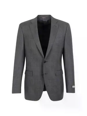 Canali Check Button Suit - Grey