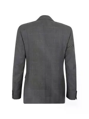 Canali Check Button Suit - Grey
