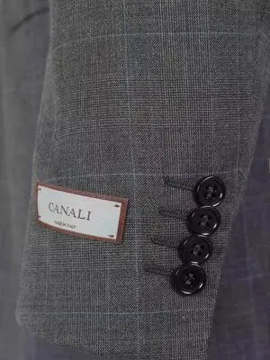 Canali Check Button Suit - Grey