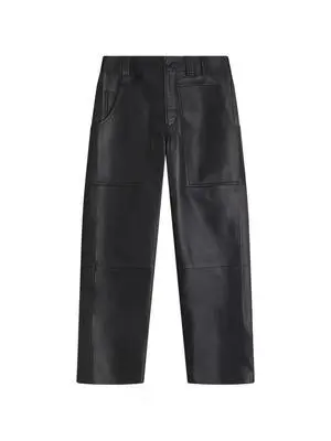 Belstaff Patch Pocket Leather Trousers - Black