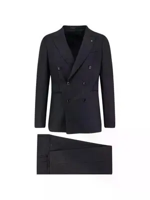 Tagliatore Double-breasted Brooch Suit - Blue
