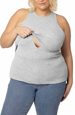 KINDRED BRAVELY Maternity Ribbed Racerback Nursing Tank