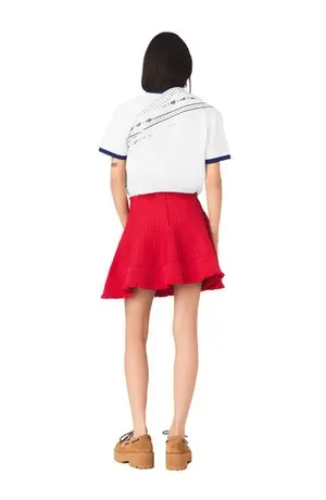 Maje Knit Flared Skirt