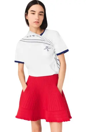 Maje Knit Flared Skirt