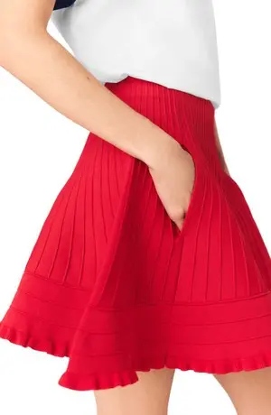 Maje Knit Flared Skirt