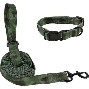 LUVABLE FRIENDS Pet Collar And Leash Set - Camo