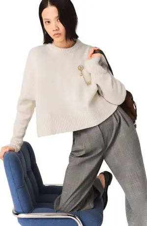Maje Checked Suit Palazzo Trousers