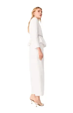 Maje Cropped Jacket With Jeweled Belt