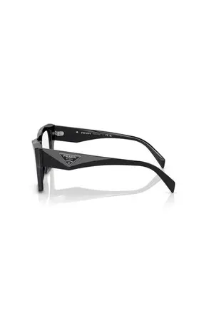 Prada 51mm Square Full Rim Eyeglasses - Black