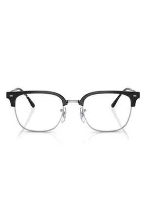 Ray-ban 51mm Square Eyeglasses - Black Silver