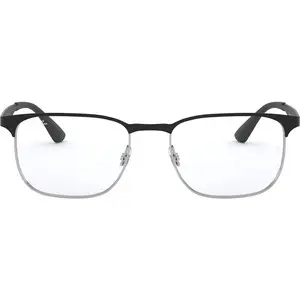 Ray-ban Rectangle Full Rim Eyeglasses - Silver/black