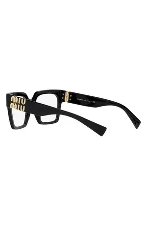 Miu Miu 52mm Square Optical Glasses - Black