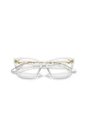 Tory Burch 53mm Rectangle Optical Glasses - Transparent