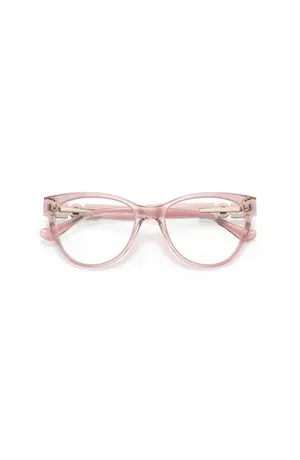 Versace 53mm Cat Eye Optical Glasses - Pink