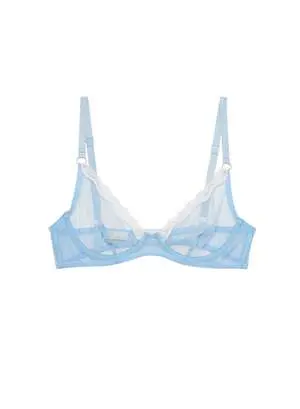 FLEUR DU MAL Sheer Tulle Demi Bra - Light Sky