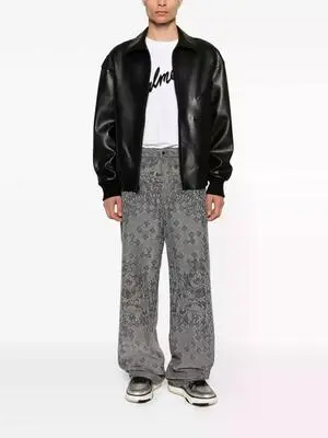 Amiri Bandana Baggy Jeans - Grey
