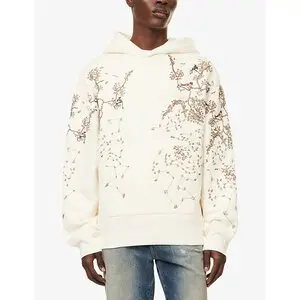 Amiri Cotton Hoody With Sparrow Embroidery