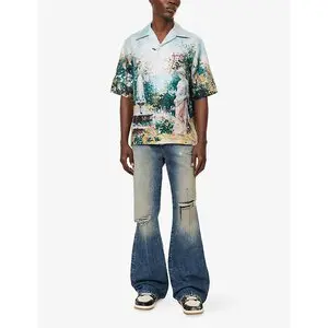 Amiri Chateau Fountain Printed Silk Shirt
