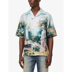 Amiri Chateau Fountain Printed Silk Shirt